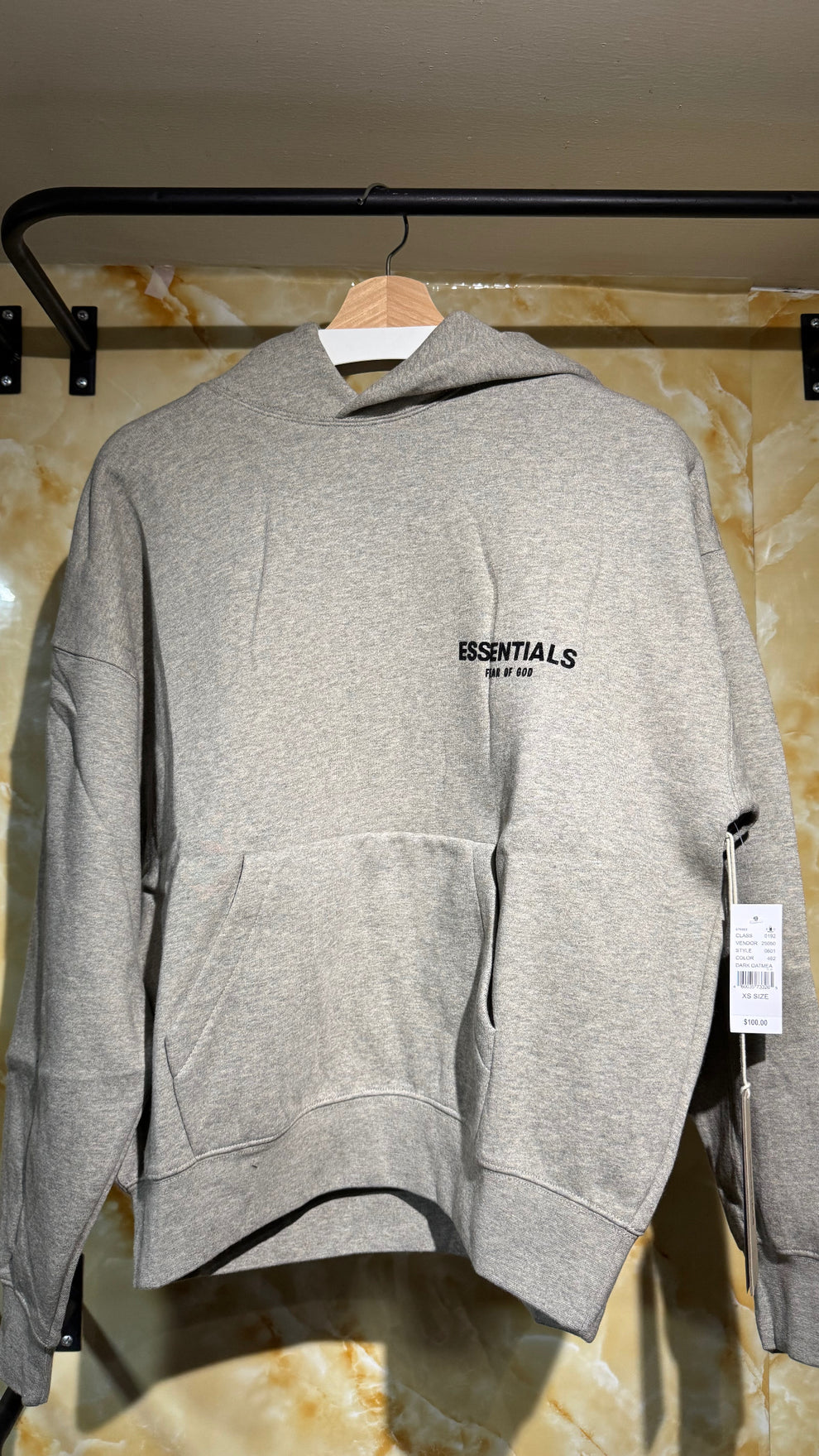 Essentials Hoodie Dark Oatmeal – Premium Goods MX